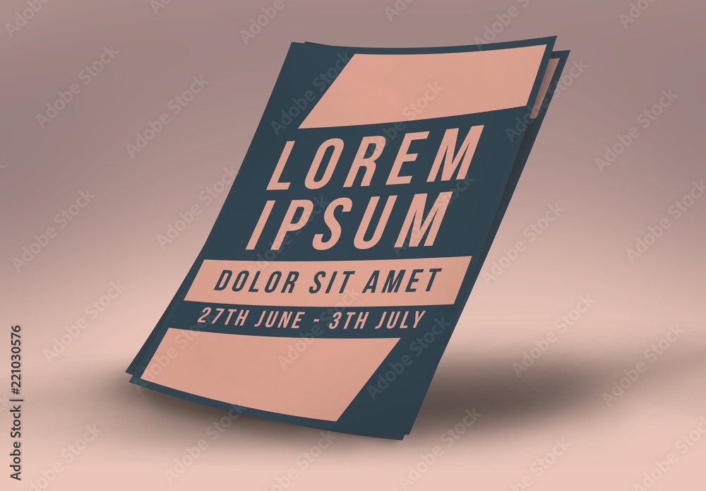 Flyer Layout with Diagonal Geometric Elements Stock Template | Adobe Stock