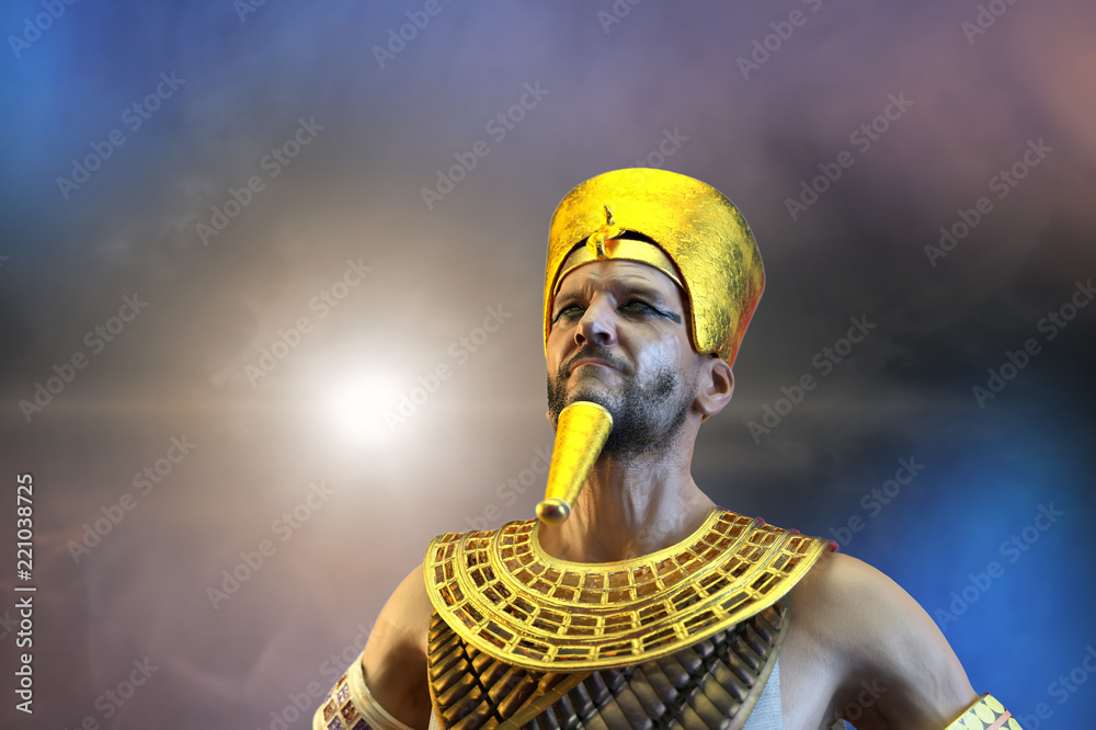 3D Illustration of a ancient Egyptian Pharaoh render 3D Stock ...