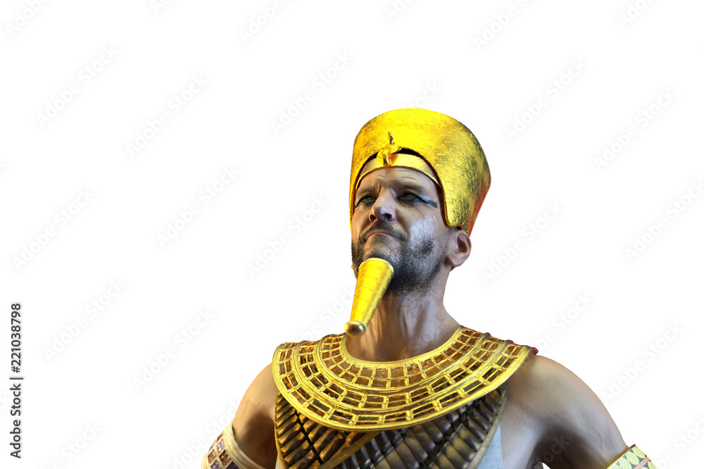 3D Illustration of a ancient Egyptian Pharaoh render 3D Stock ...