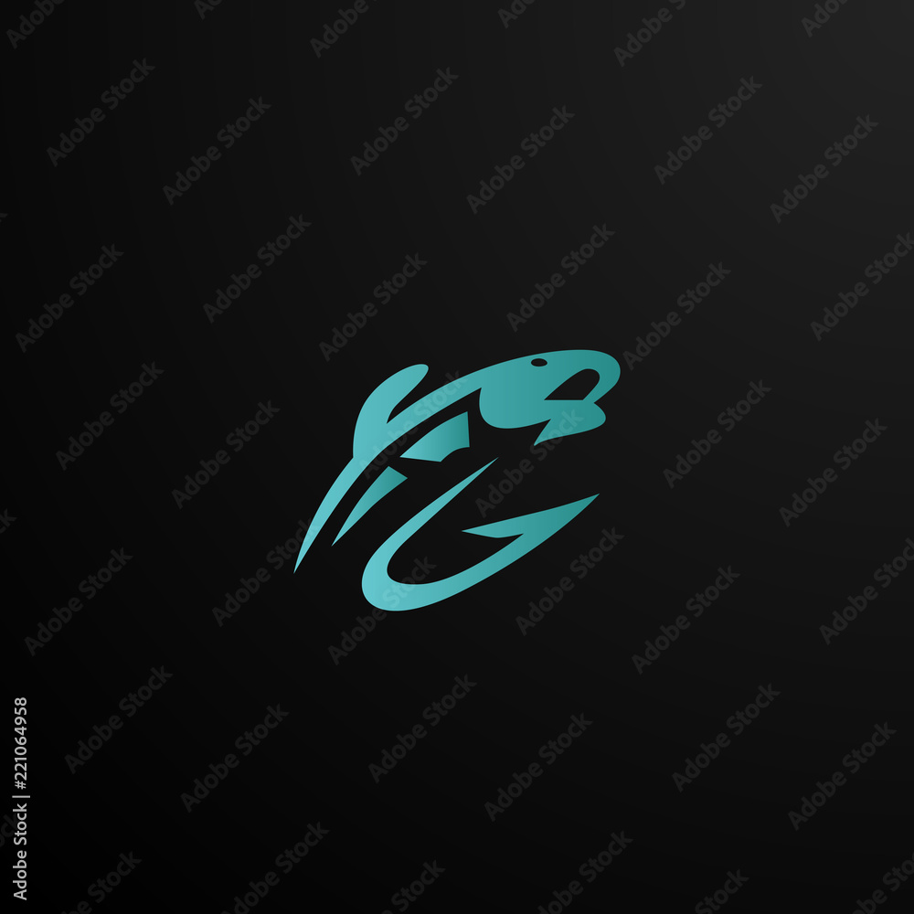 bait fish logo icon Stock Illustration | Adobe Stock