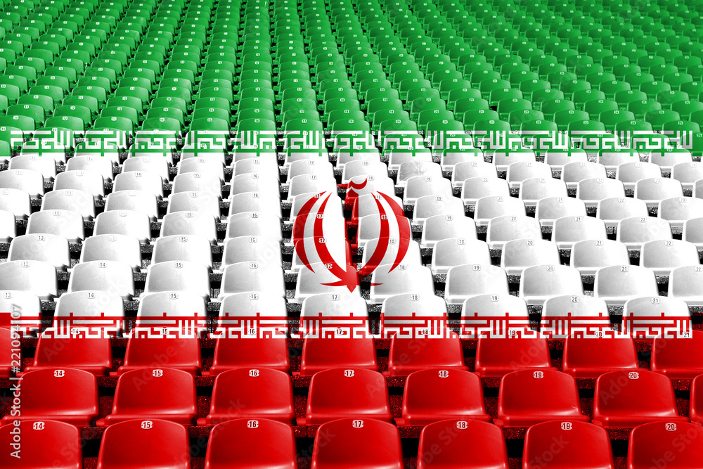 Iran flag stadium seats. Sports competition concept. Stock Illustration ...