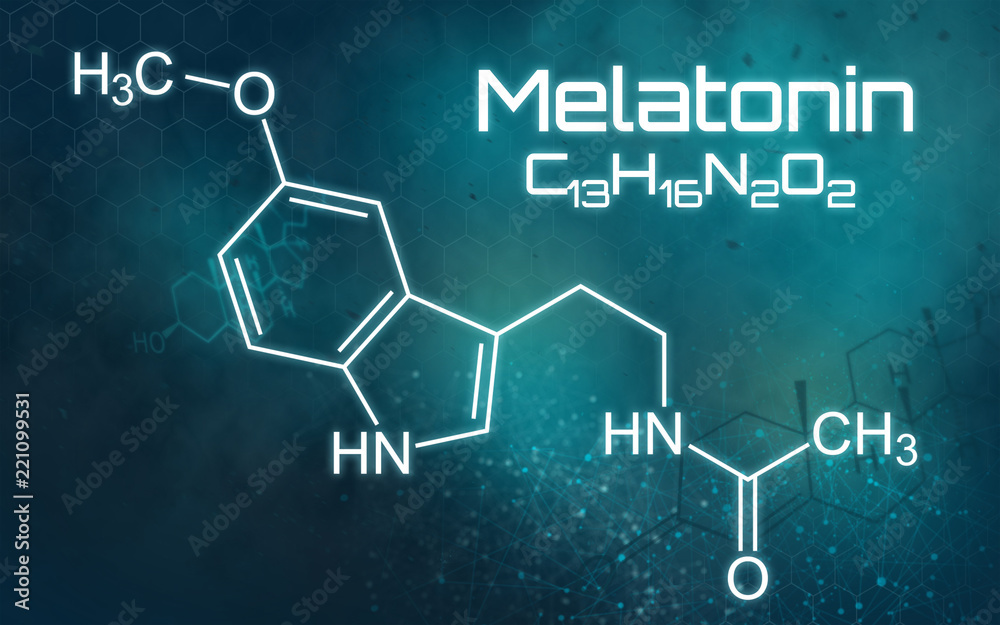 Chemische Formel von Melatonin Stock Illustration | Adobe Stock