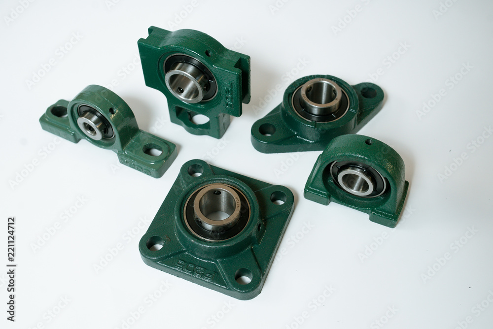 Ball bearing units different types on a white background Stock Photo ...