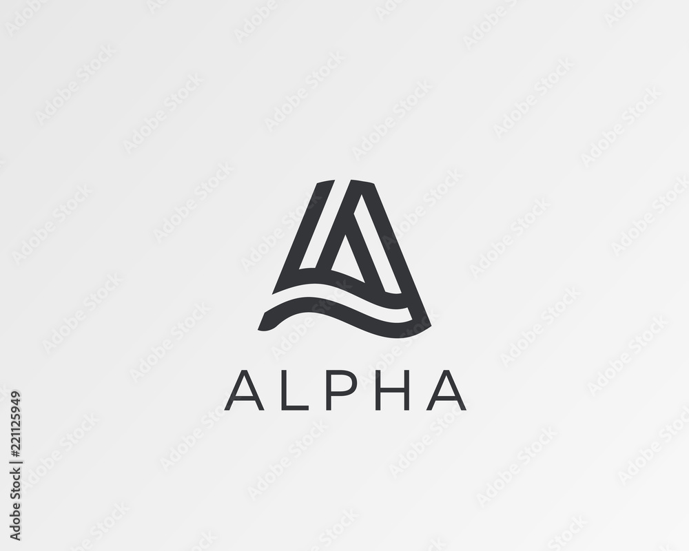 Letter A vector line logo design. Creative minimalism logotype icon ...