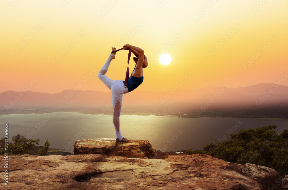 Yoga Sunset Mountain