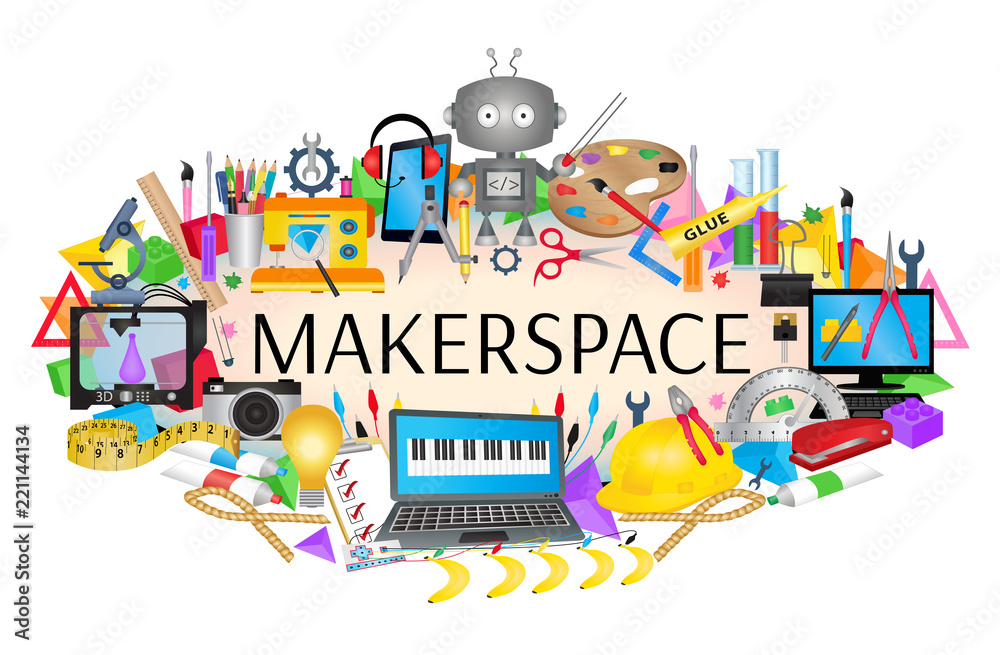 Makerspace banner - STEAM Education Stock Vector | Adobe Stock