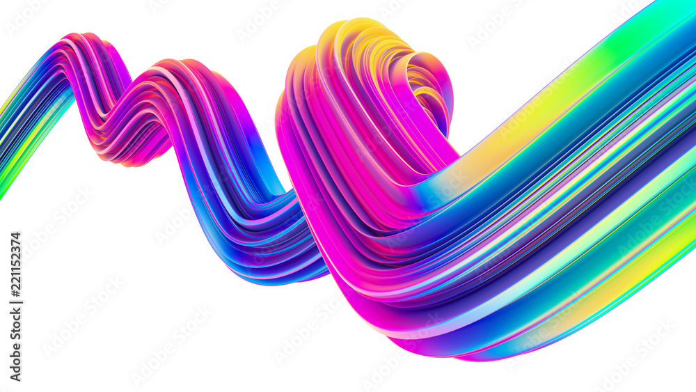 Colorful holographic 3d flow shape liquid wave for modern Christmas ...