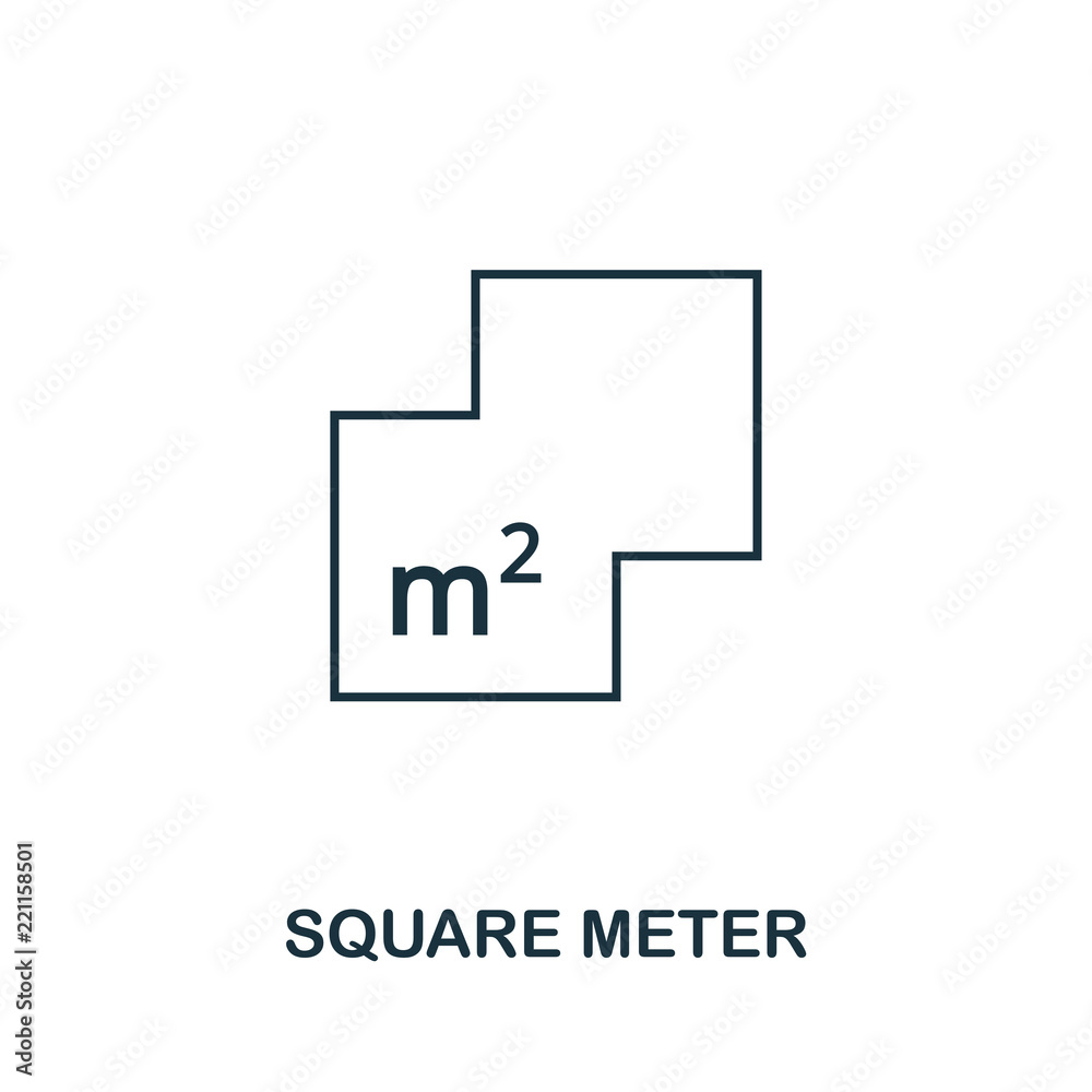 Square Meter icon. Simple element illustration. Square Meter outline ...