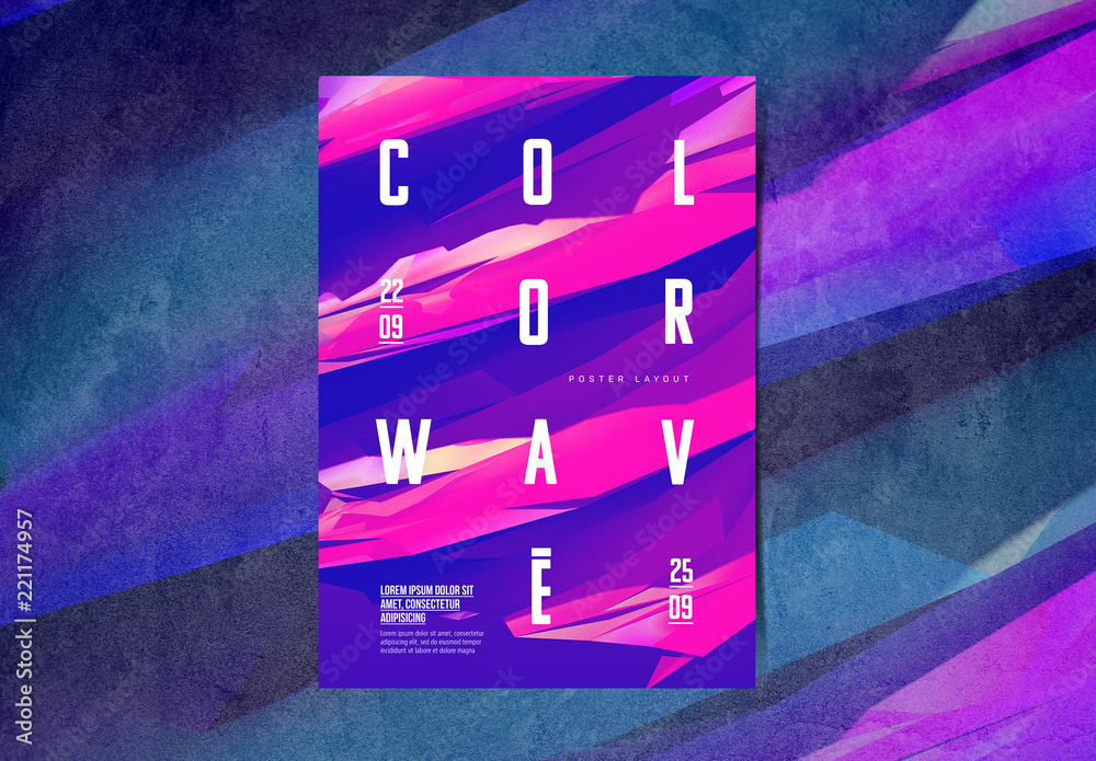 Poster Layout with Abstract Elements Stock Template | Adobe Stock