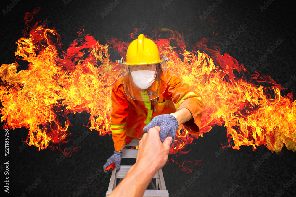 Firefighter Saving Someone From A Burning Building