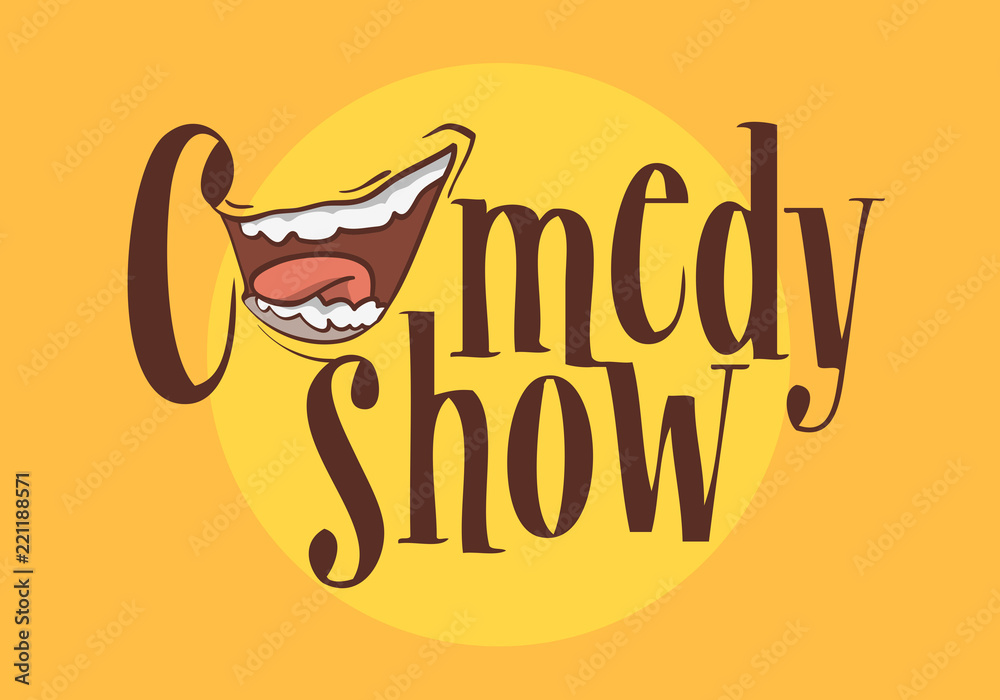 Comedy Show Logo With A Smiling Laughing Mouth Vector Image. Stock ...