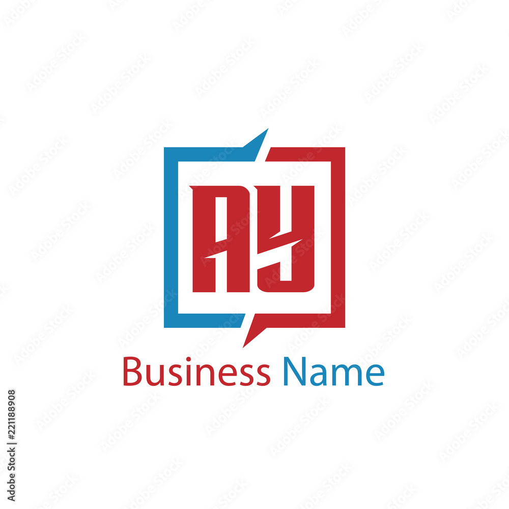 Initial Letter AY Logo Template Design Stock Vector | Adobe Stock