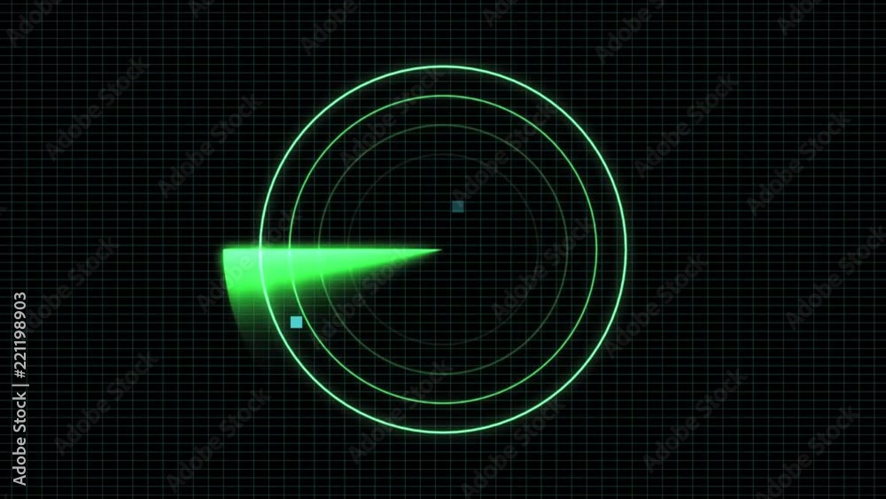 Vidéo Stock Radar screen background animation with grid and moving dots ...