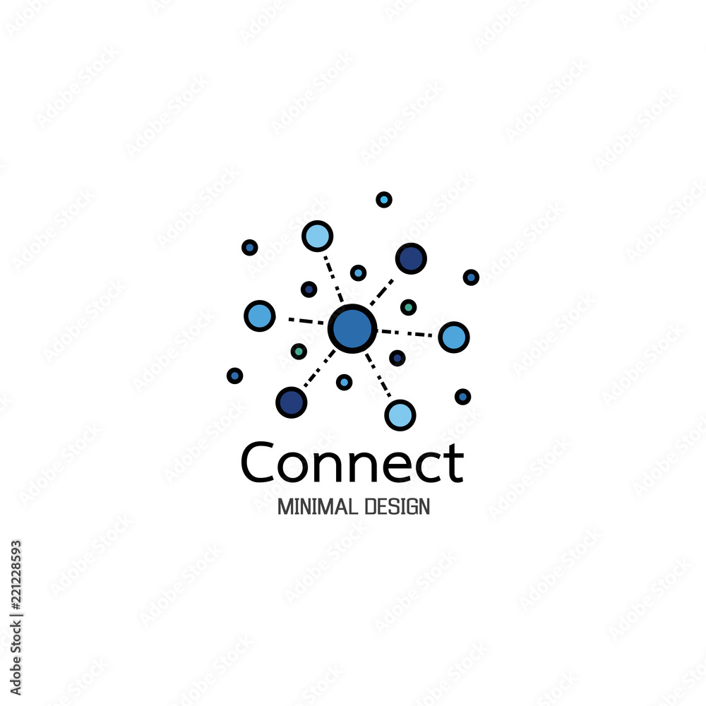 Abstract network connection. icon logo minimal design. Vector ...