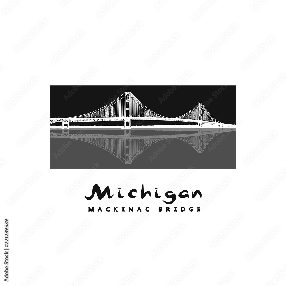 Mackinac Bridge - famous architectural construction in Michigan ...