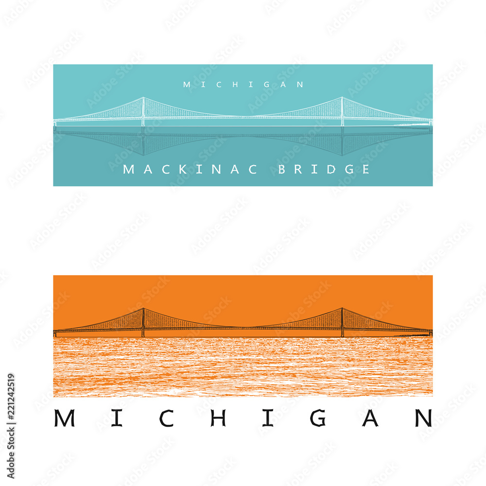 Mackinac Bridge - modern architecture construction in Michigan ...