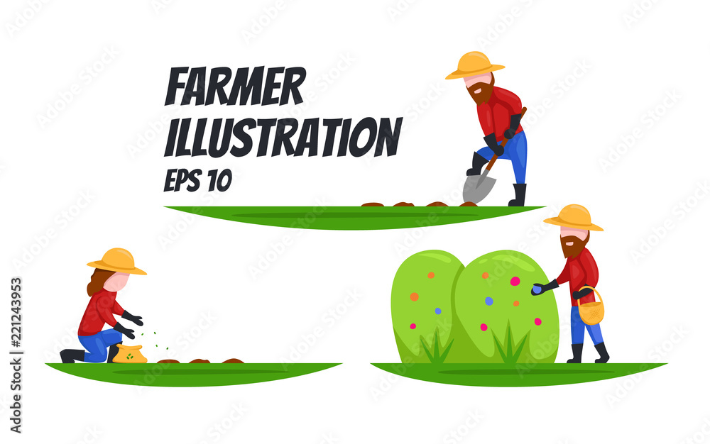 Farmer Planting Seeds Clipart