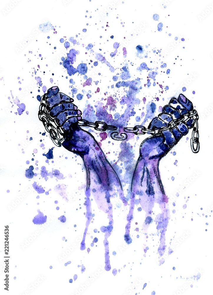 Hands in Chains Sketch Stock Illustration | Adobe Stock