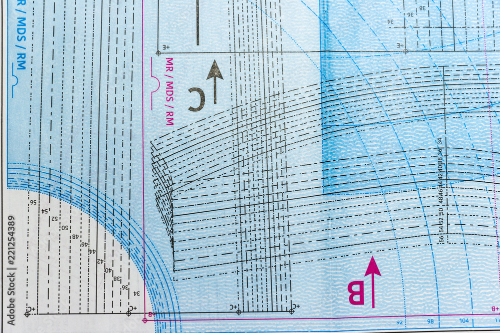 Textiling Guide Sheet Showing Outlines Stock Photo | Adobe Stock