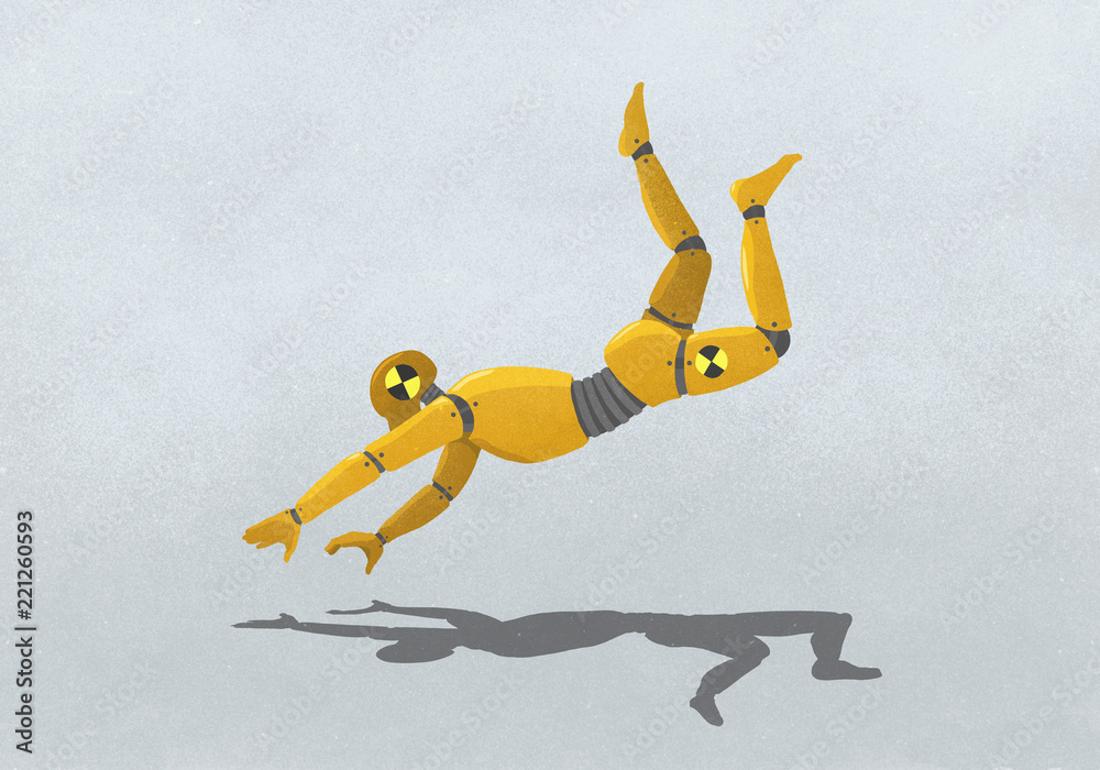 Crash test dummy flying Stock Photo | Adobe Stock