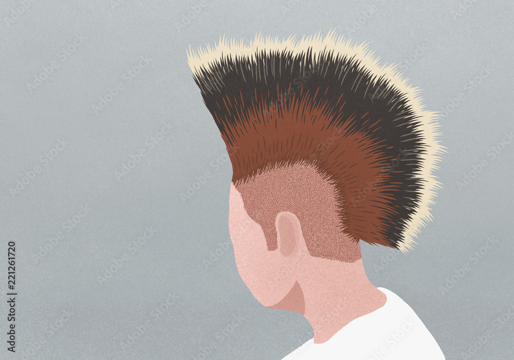 Profile man with mohawk Stock Photo | Adobe Stock