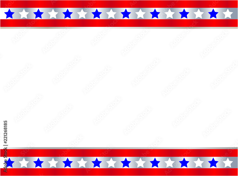United States flag symbol frame banner border with blank space for your ...