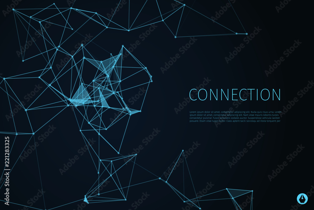 3d abstract connection background and science color neon background ...