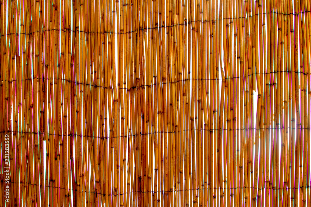 The texture of the cane roof, the roof of a dry cane - a view from the ...