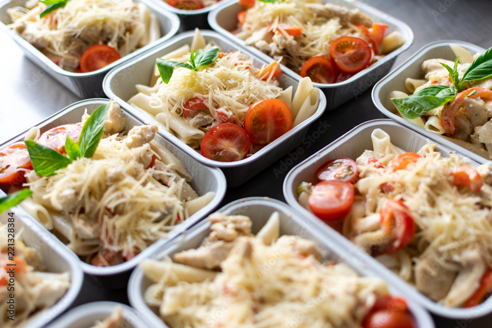 preparation of dietary dishes in the kitchen for the delivery of ...