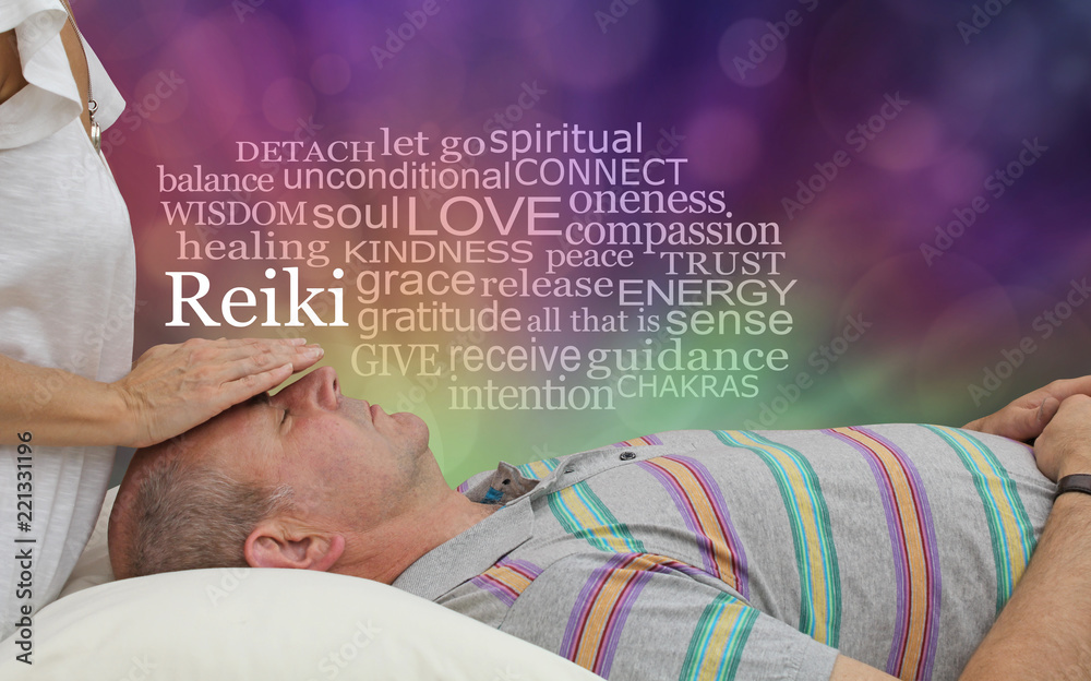Giving a Reiki healing treatment word cloud - female with hands ...