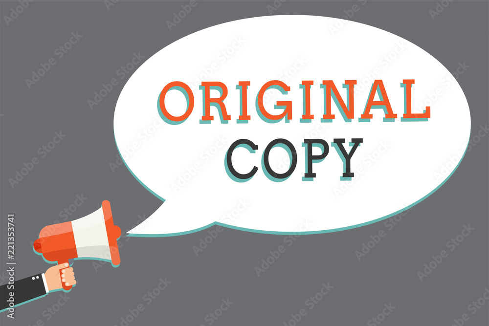Word writing text Original Copy. Business concept for Main Script ...