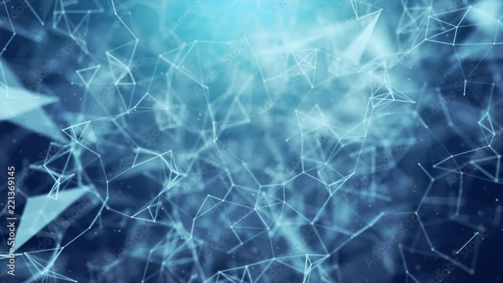 68. Blue Abstract Static structure of points, lines and triangles Cinematographic space business ...