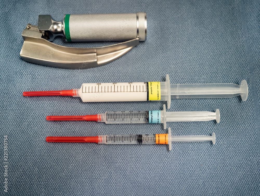 Poster Anesthesia Drugs and Laryngoscope Handle and Blade – Wall Art ...