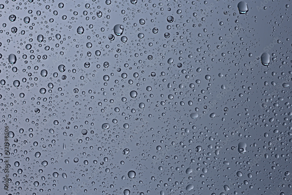 gray wet background / raindrops to overlay on the window, weather ...
