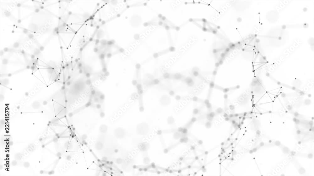 111. Abstract Futuristic Geometric Plexus Digital network of blue dot and white lines, dots ...
