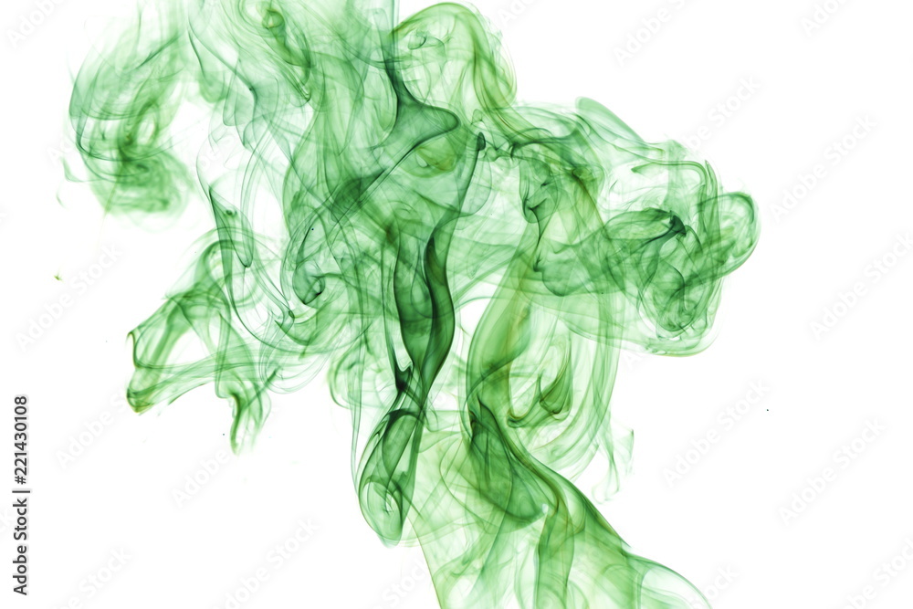 Green Smoke White Background