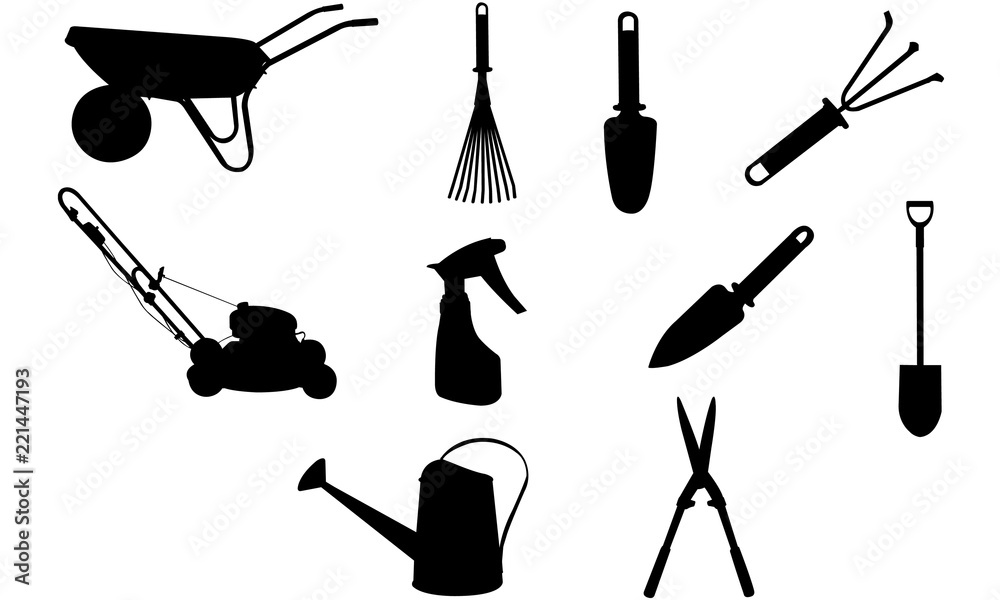 GardenTools Silhouette, SVG, Construction Tools cricut Clipart, Vector ...