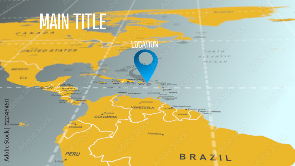 Travel Map Fly Over Stock Template | Adobe Stock