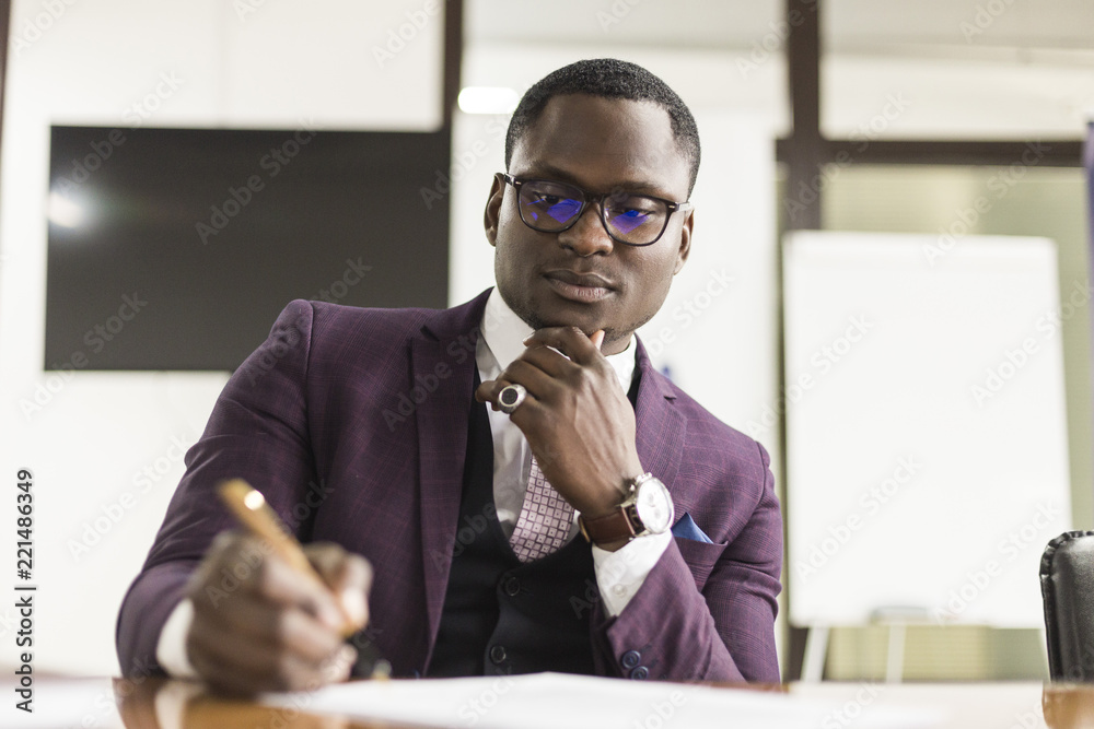 African american man signing contract, black man hand putting signature ...