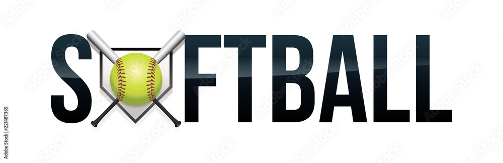 Softball Concept Word Art Illustration Stock Vector | Adobe Stock