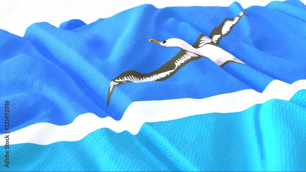 3d render, Realistic Wavy Flag of the Midway Islands (local) . Stock ...
