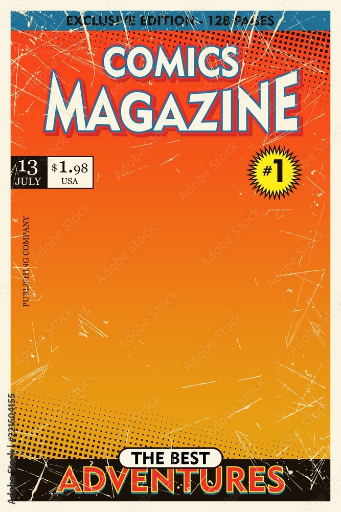 Old comic book cover. Gradient background. Stock Vector | Adobe Stock