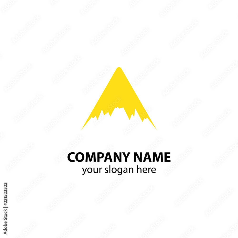 triangle logo design element with yellow and black color on white ...
