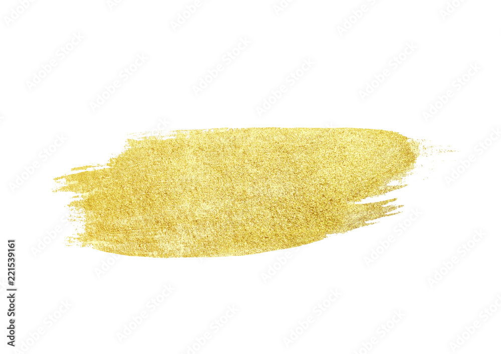gold paint smear stroke stain. Abstract gold glittering textured art ...