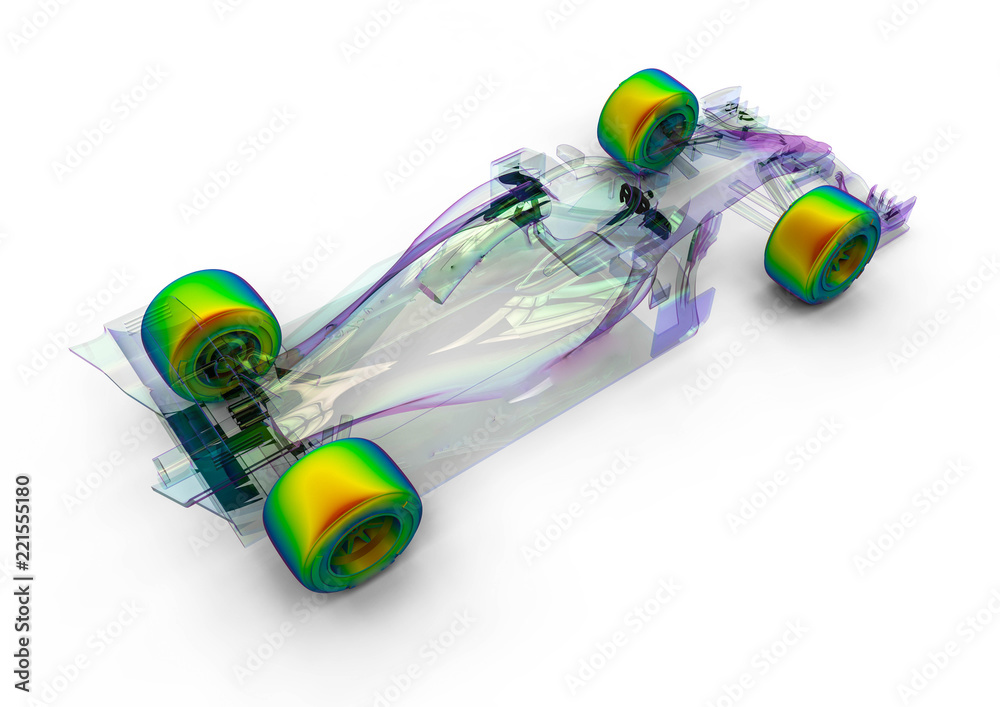 F1 car analysis /3D render of an F1 car Stock Illustration | Adobe Stock