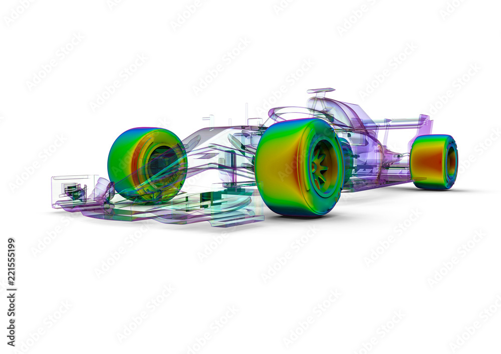 F1 car analysis /3D render of an F1 car Stock Illustration | Adobe Stock