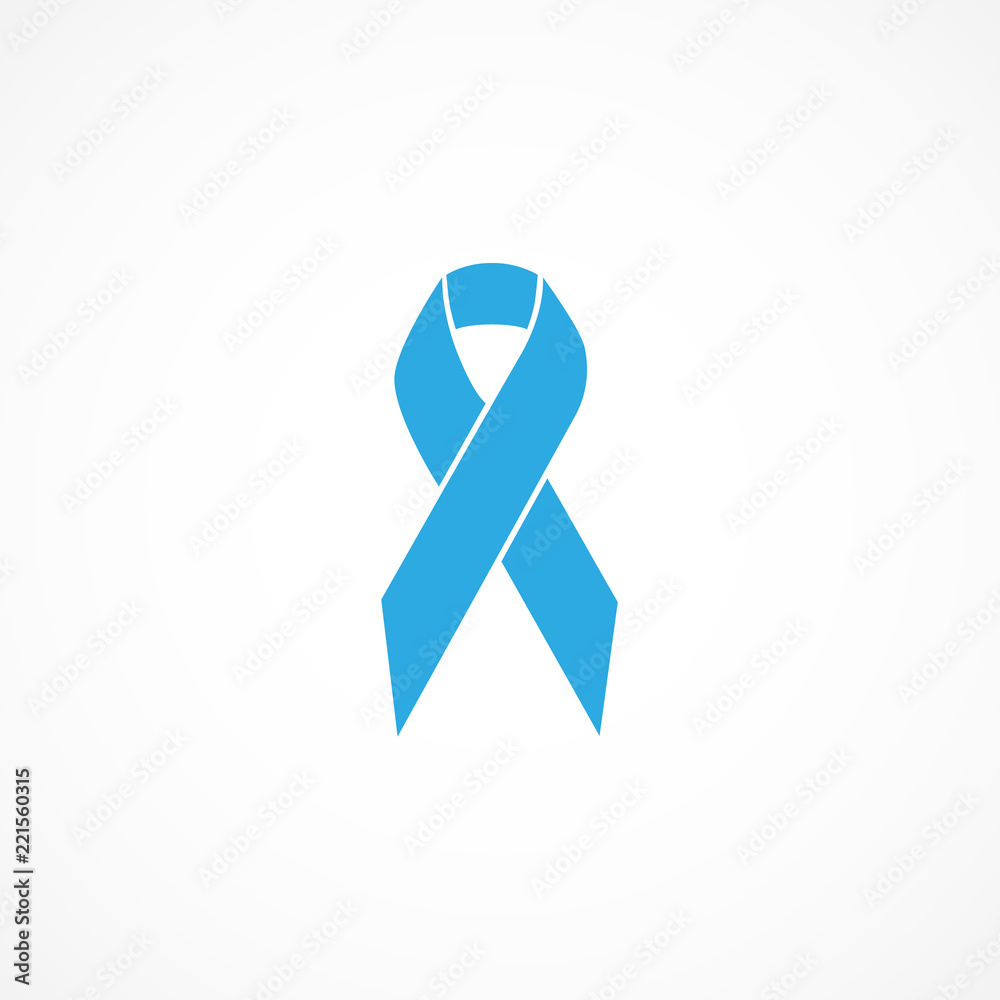 Vector image of prostate cancer awareness ribbon.Blue ribbon. Stock ...