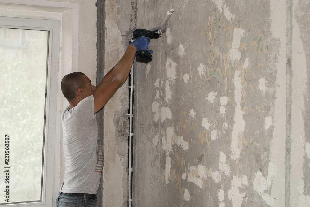 installation of air conditioning pipes Stock Photo | Adobe Stock