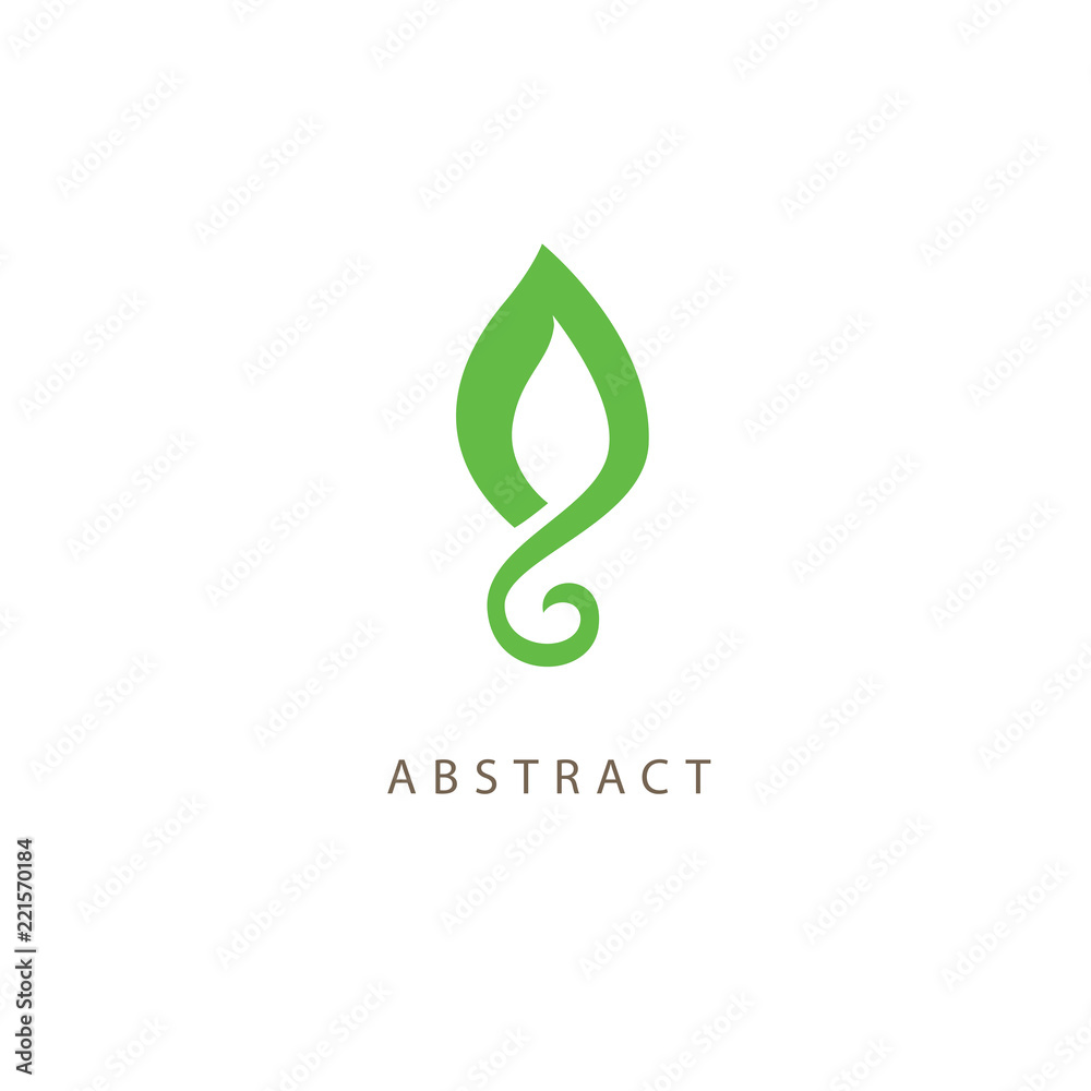 Abstract green leaf logo icon vector design. Landscape design, garden ...