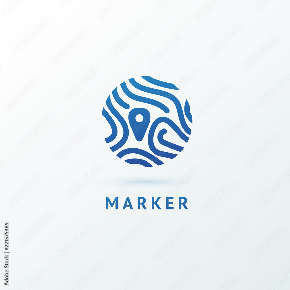 Map marker icon. Vector flat style illustration location pin logotype ...